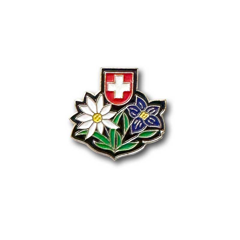 Pin Edelweiss, Enzian & Schweizerkreuz|Landjäger.ch